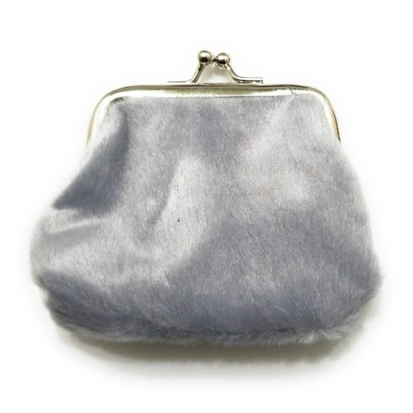 Bags | 4 Grey Faux Fur Snap Closure Soft Coin Purse Wallet | Poshmark